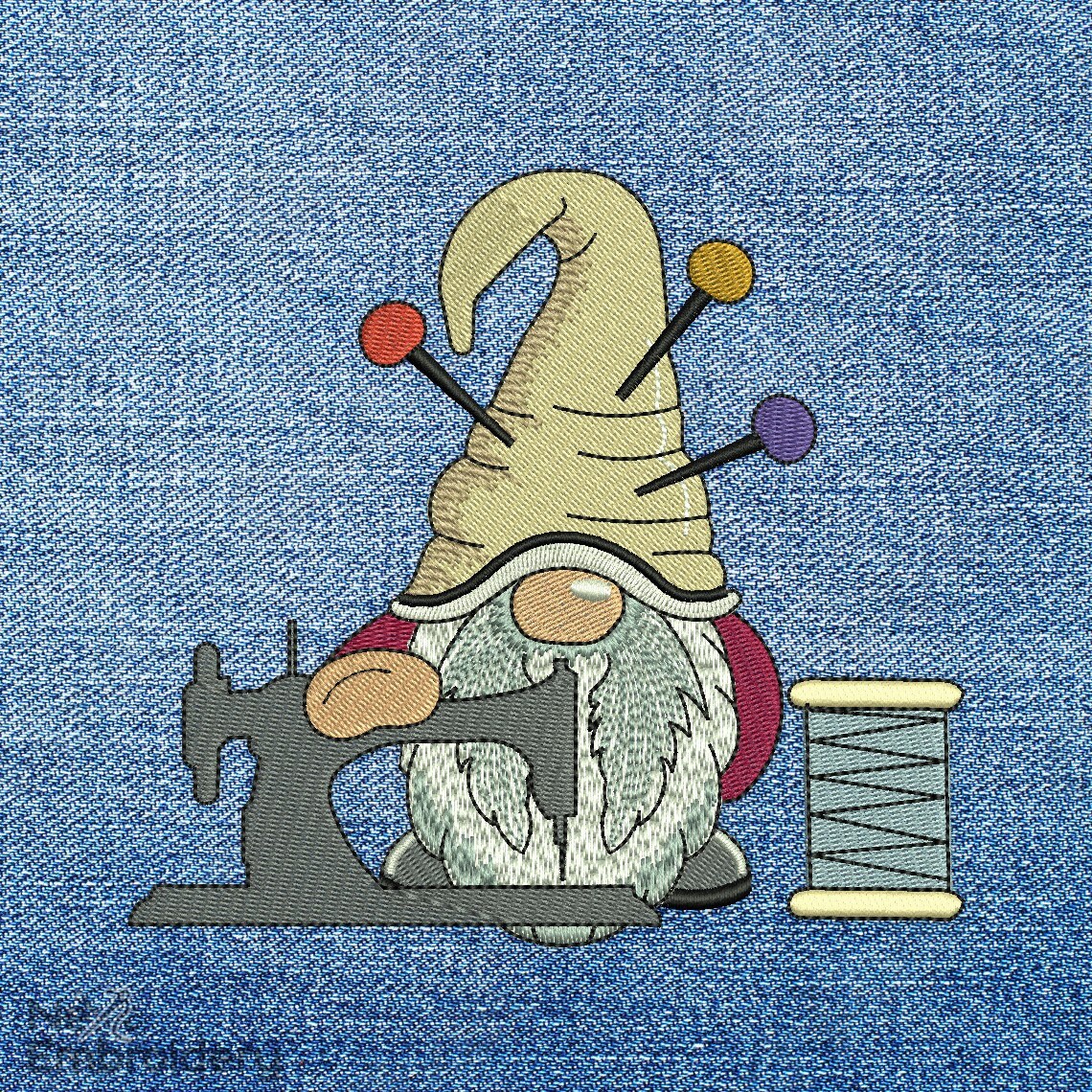 Sewing Gnome Embroidery Design. Sew Machine Embroidery Designs ...
