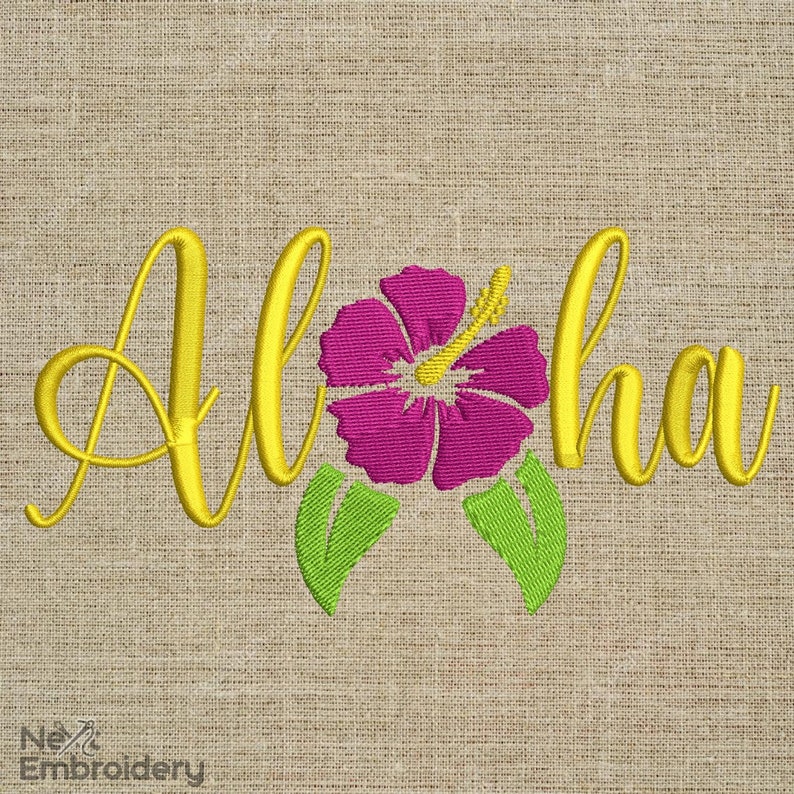 Aloha Embroidery Design, Summer Embroidery Design, Instant Download - Etsy