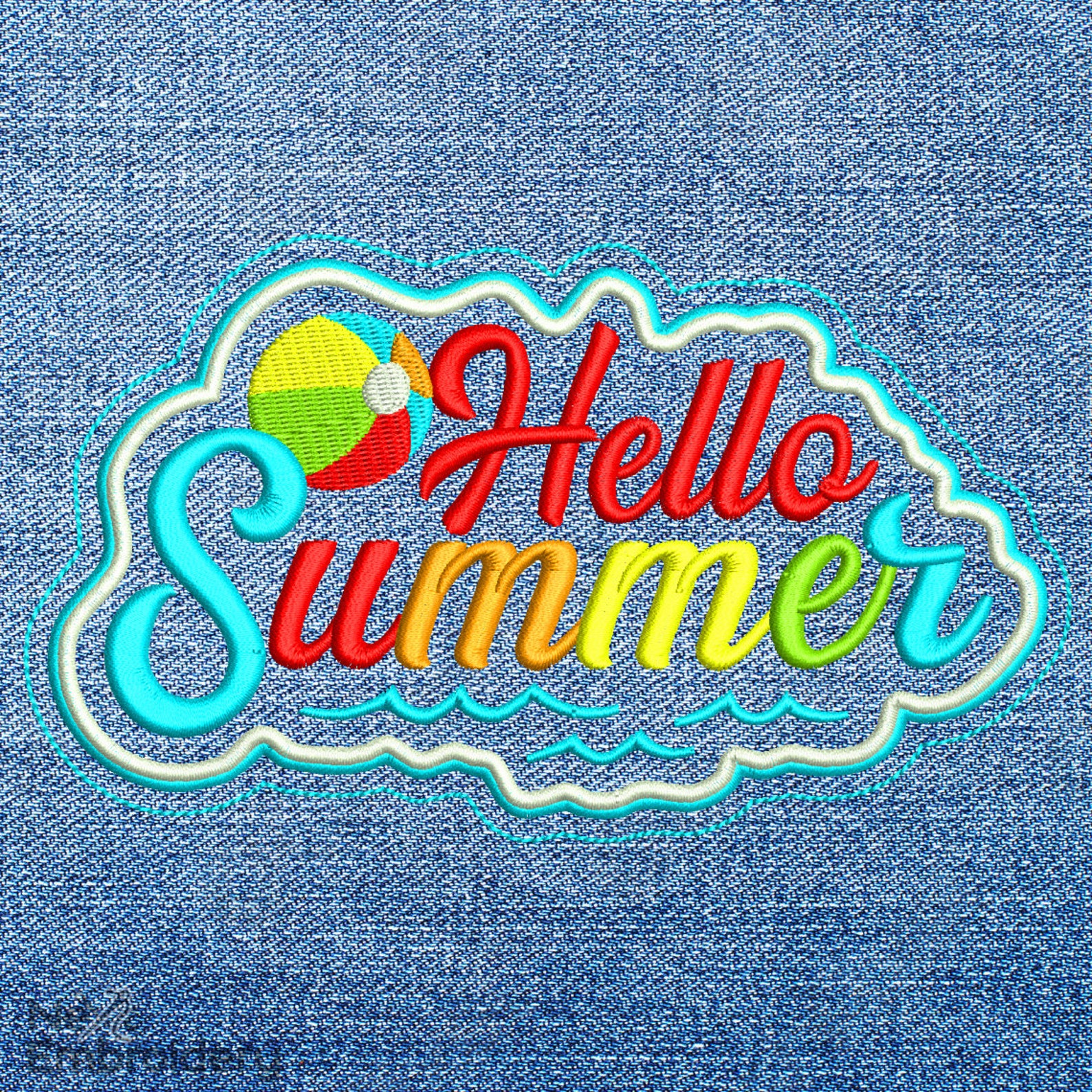 Hello Summer Embroidery Design, Minimalist Icecream Embroidery Design ...