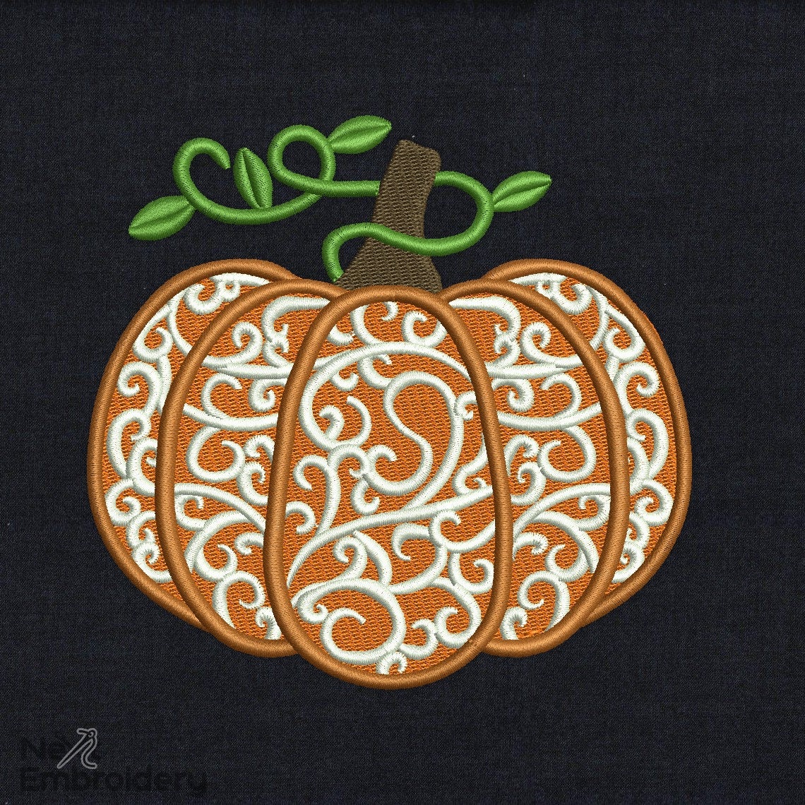 Floral Pumpkin Embroidery Design Fall Embroidery Designs - Etsy