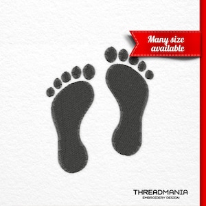Feet Embroidery Design: Footprint Machine Embroidery (digital Download ...