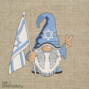 Israel Gnome Embroidery Designs, Jewish Star Embroidery Designs ...