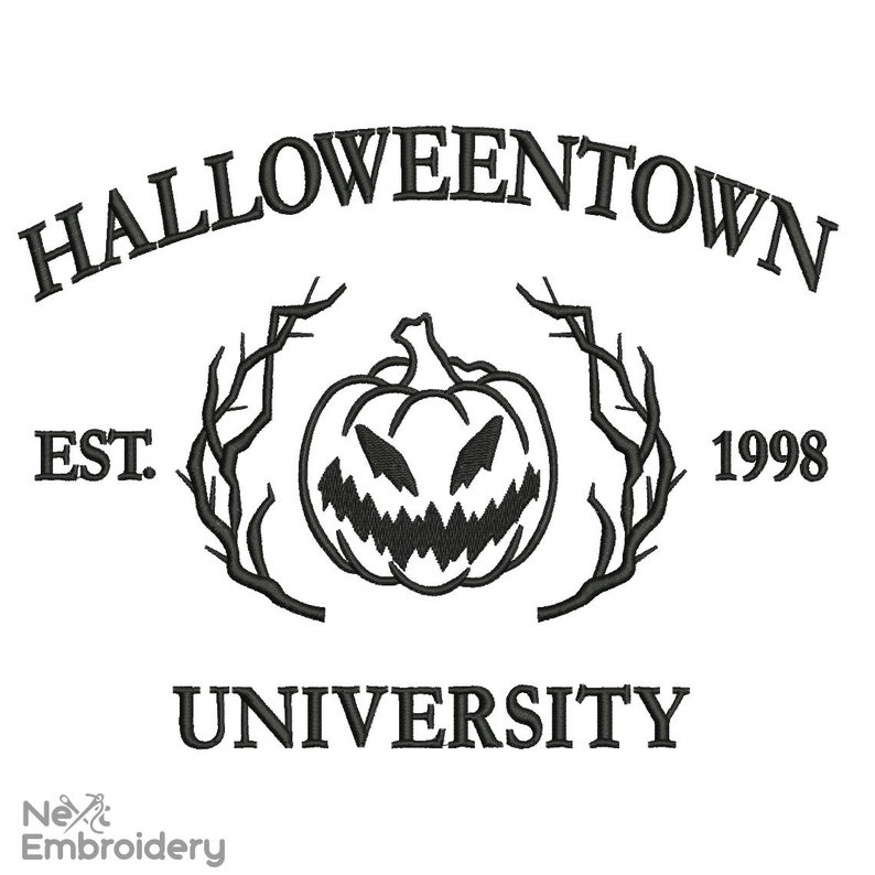 Halloweentown Embroidery Design. Halloween Embroidery, Funny Pumpkin ...