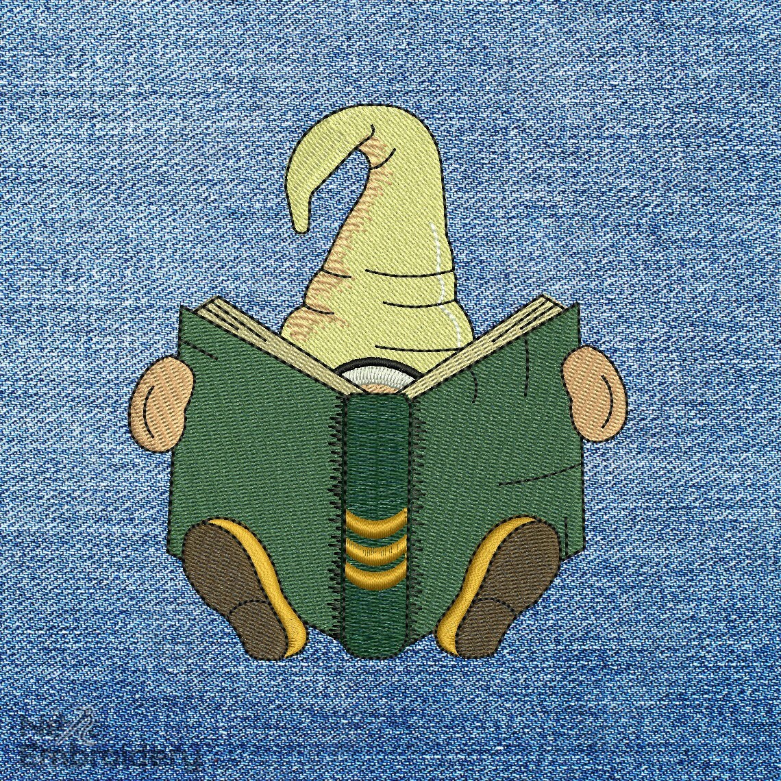 Reading Gnome Embroidery Design Back to School Embroidery - Etsy
