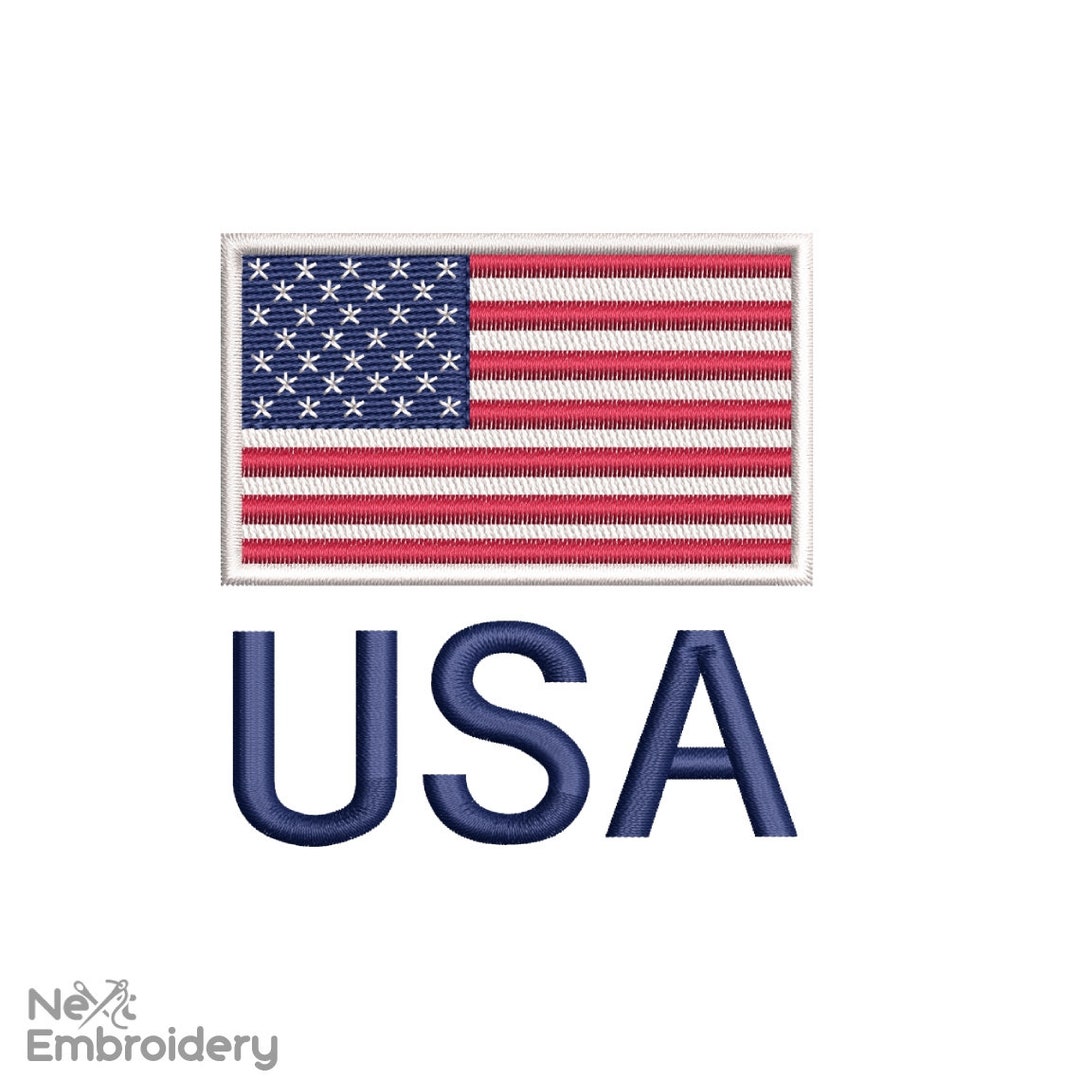 USA Mini Flag Embroidery Designs, American Patriotic Embroidery Designs ...