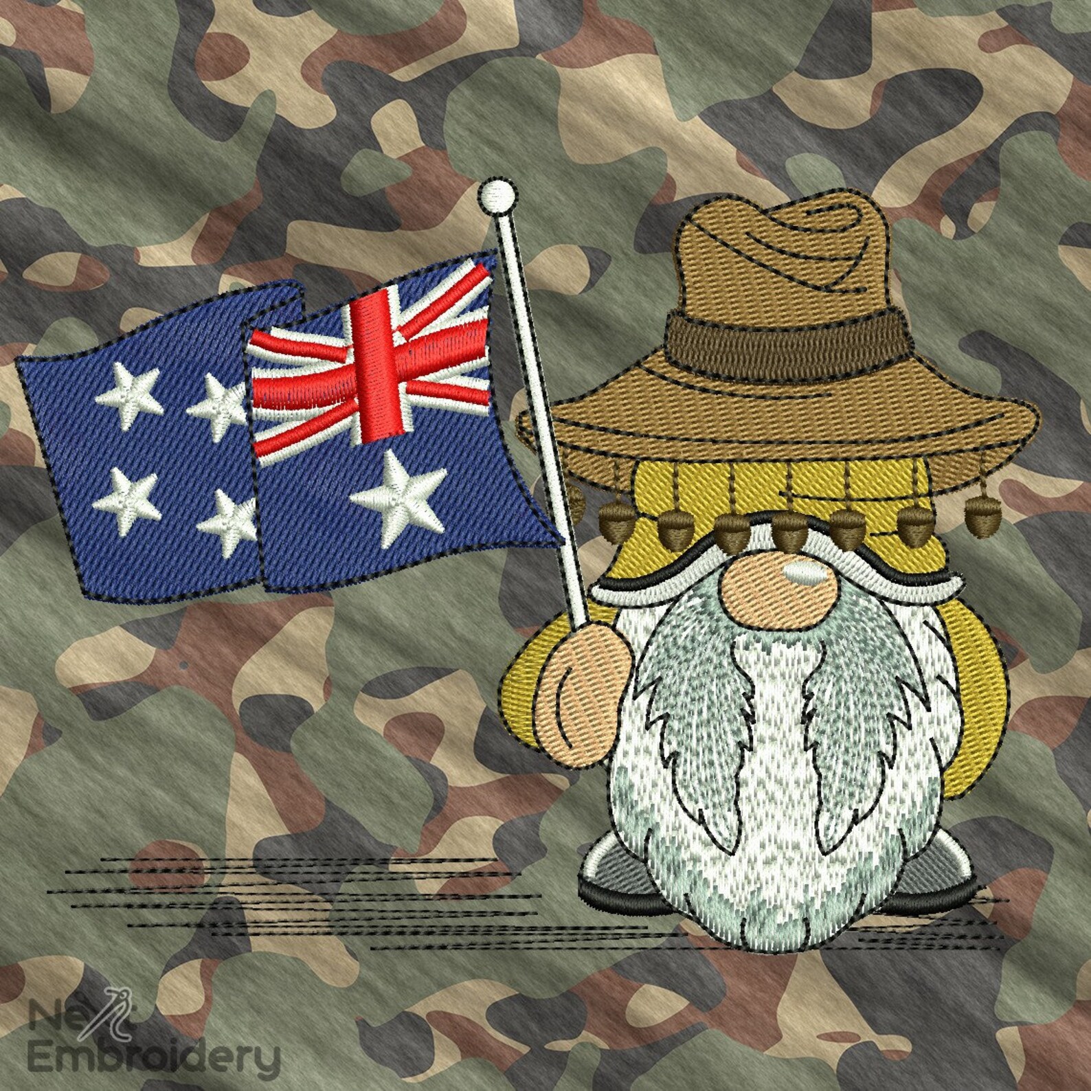 Australia Gnome Embroidery Design. Australian Machine Embroidery ...