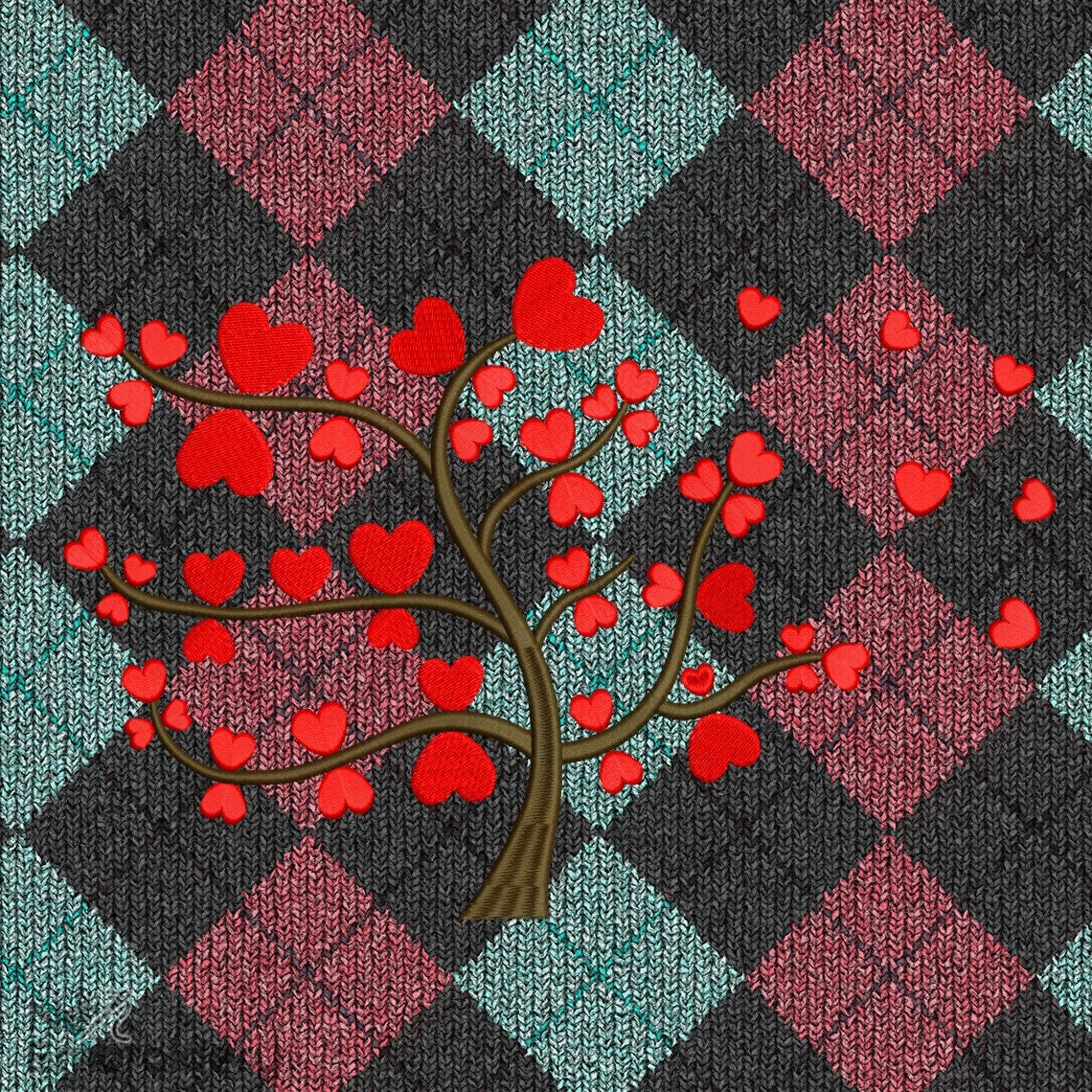 Love Tree Embroidery Designs, Valentines Day Embroidery Designs ...