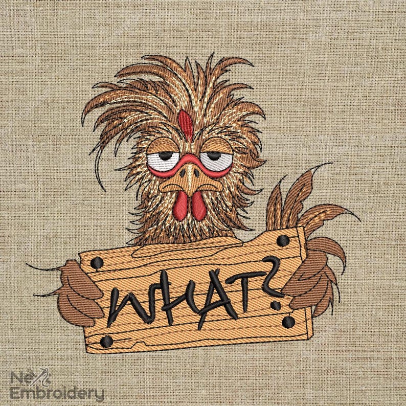 Grumpy Chicken Embroider Design, Machine Embroidery File, Instant ...