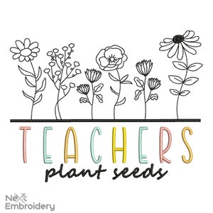 Teachers Embroidery Design, Back to School Machine Embroidery File ...