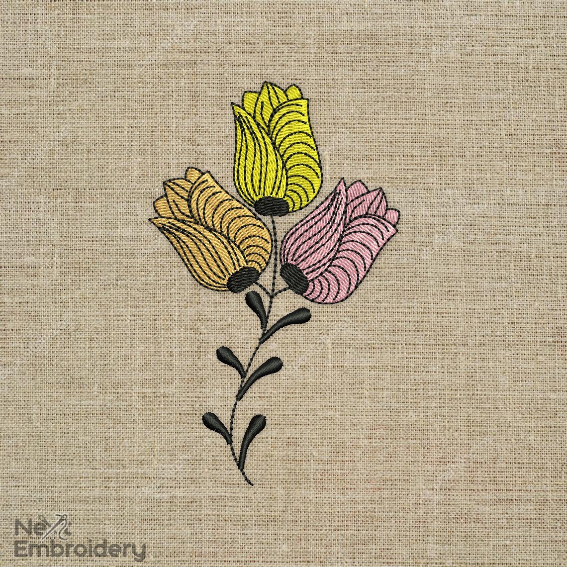 Tulip Embroidery Design Spring Embroidery Designs Instant - Etsy