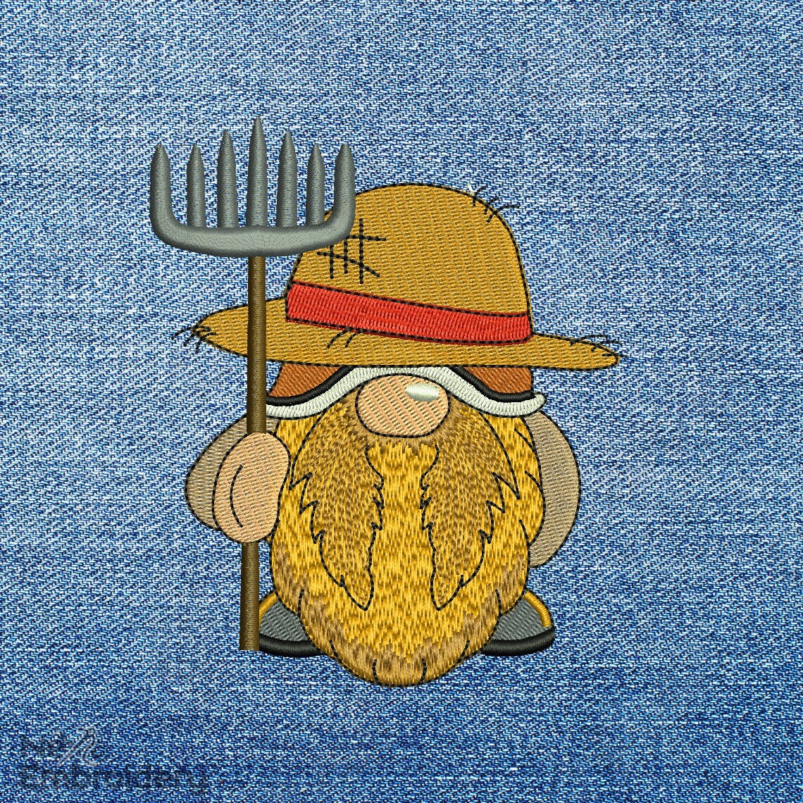 Farmer Gnome Embroidery Design Redneck Embroidery Designs - Etsy