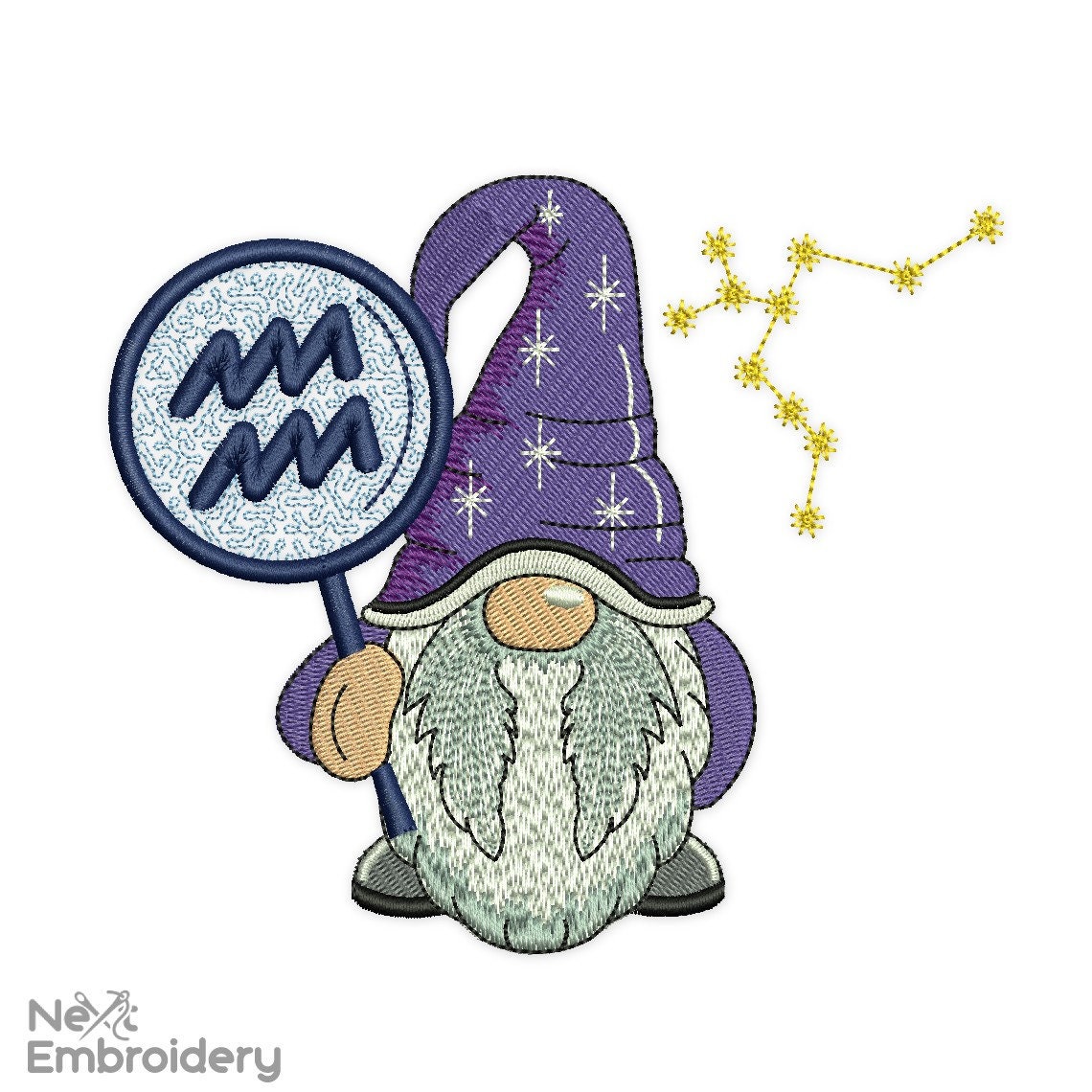 Zodiac Horoscope Embroidery Designs Gnome Embroidery Design - Etsy