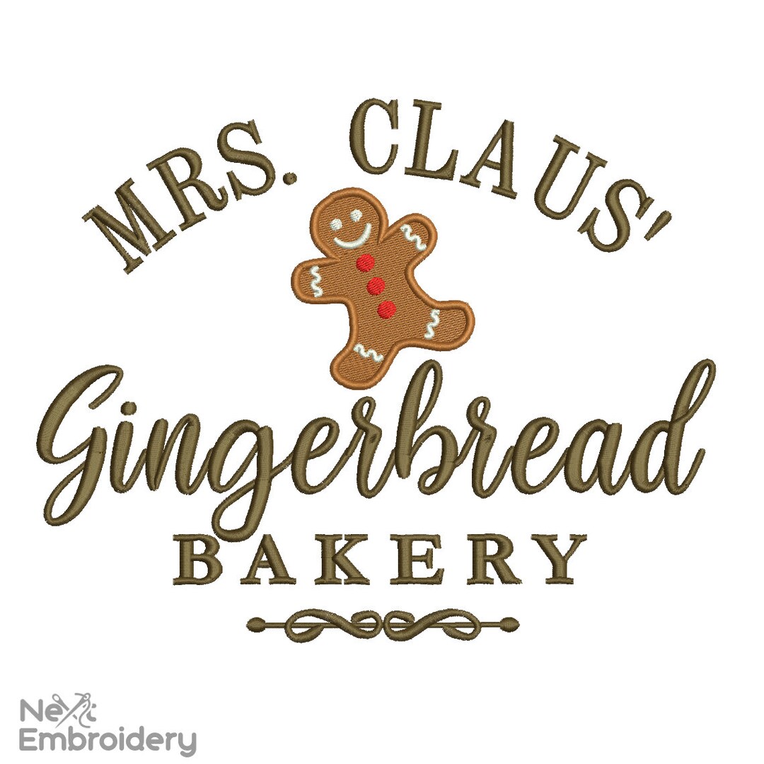 Gingerbread Bakery Embroidery Designs, Christmas Embroidery Designs - Etsy