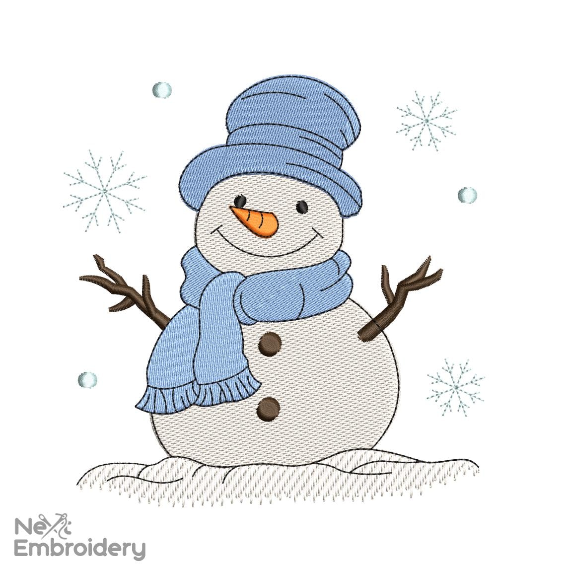 Snowman Machine Embroidery Design, Holiday Embroidery Design, Christmas ...