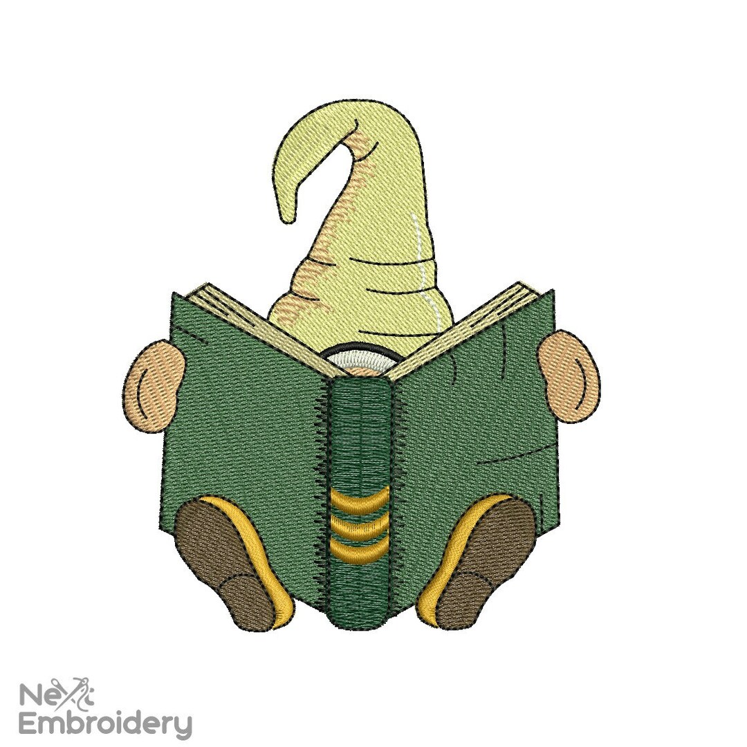 Reading Gnome Embroidery Design, Back to School Embroidery Designs ...