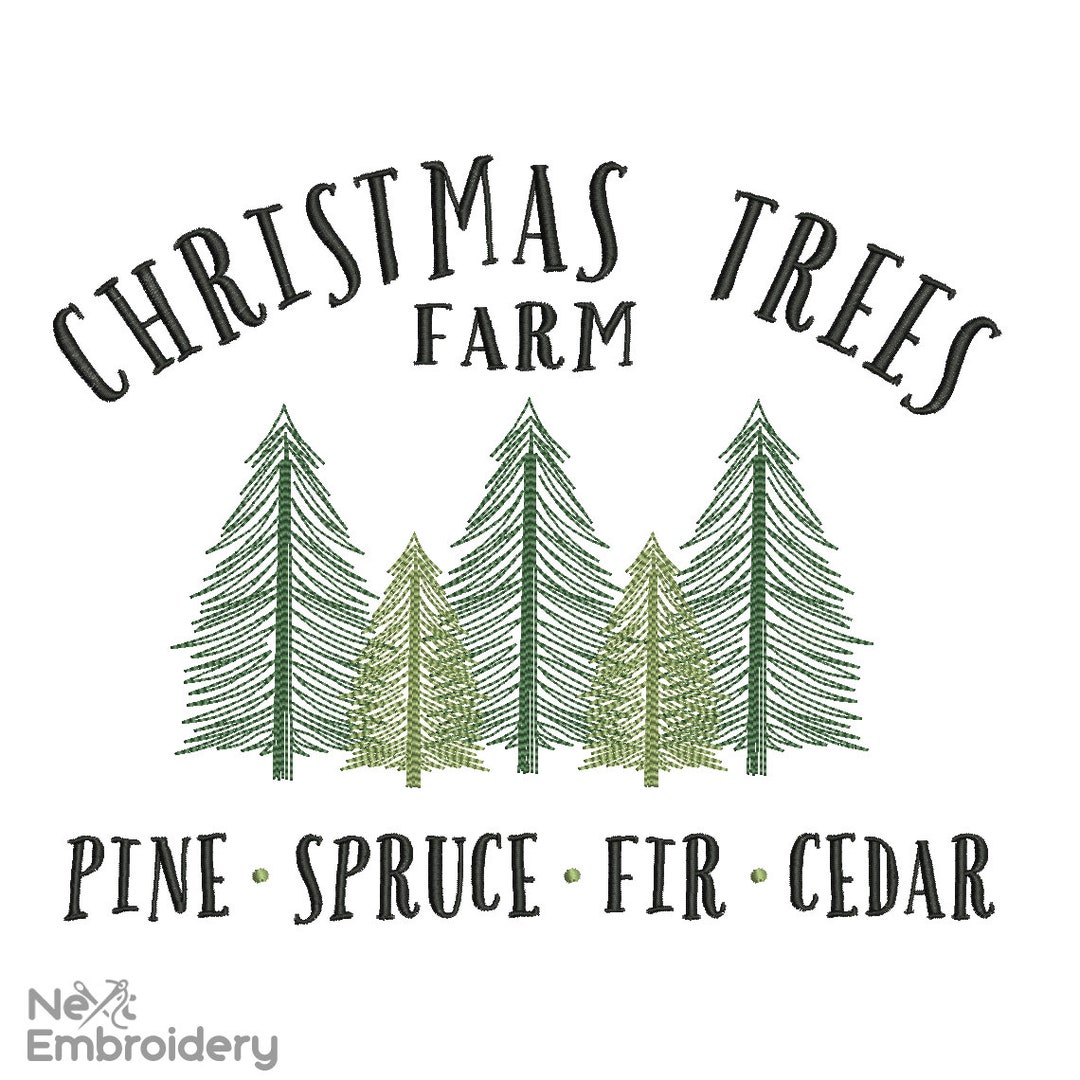 Christmas Trees Farm Embroidery Designs, Christmas Embroidery Designs ...