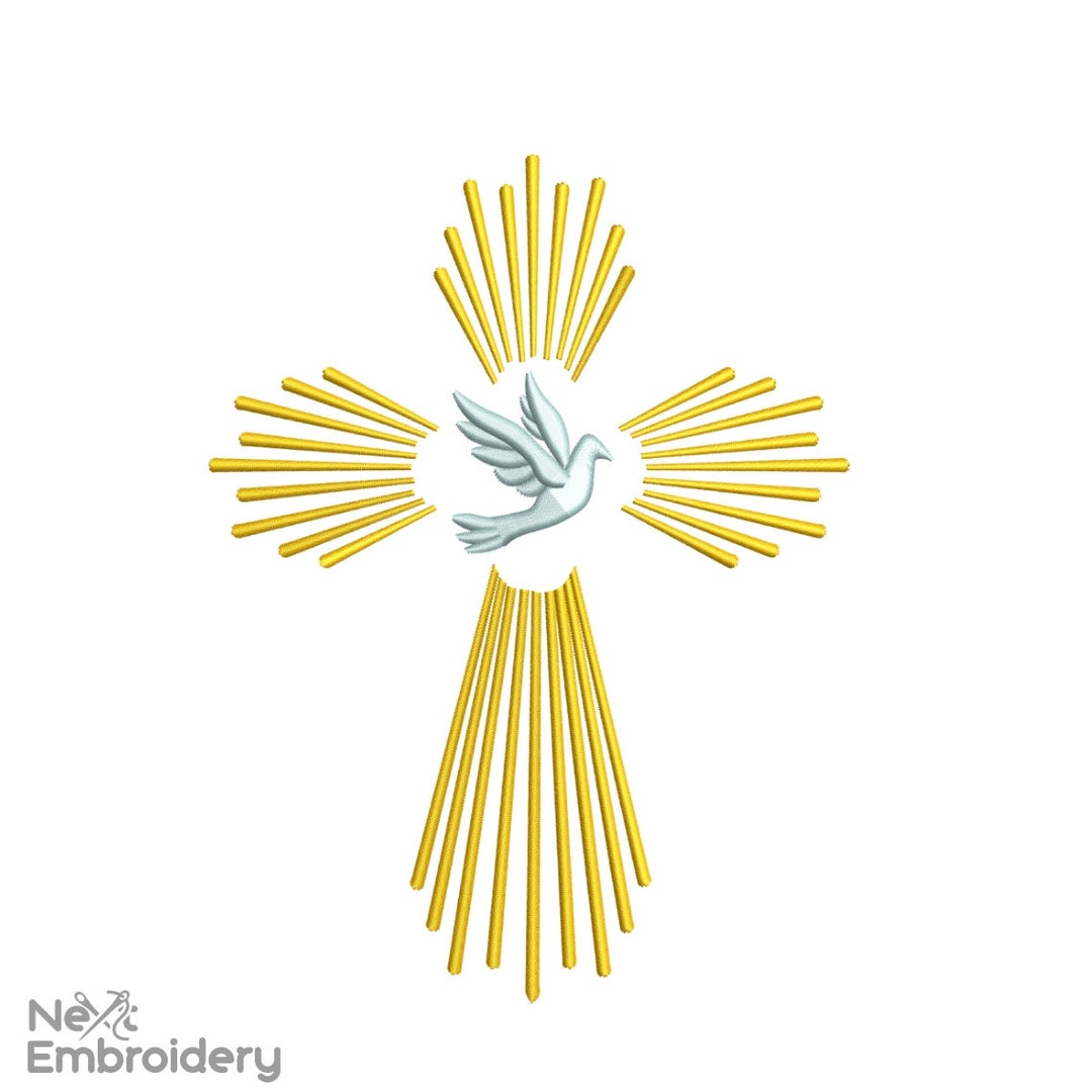 Christian Cross Baptism Embroidery. Easter Embroidery Design, Machine ...