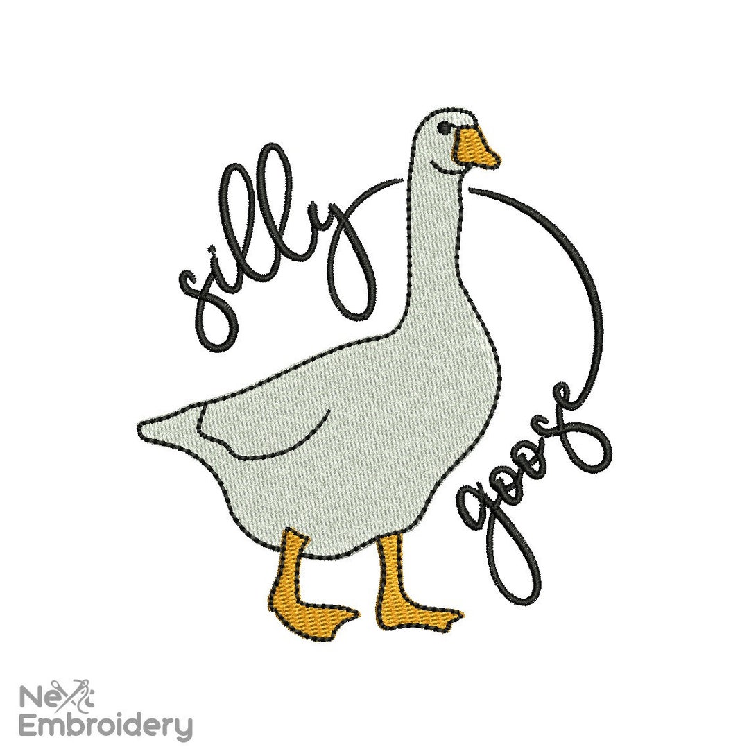 Silly Goose Embroidery Design. Funny Embroidery, Meme Machine ...