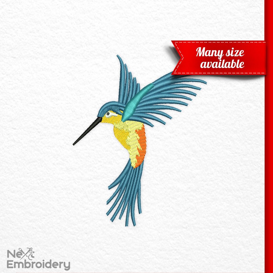 Hummingbird Embroidery Design. Bird Machine Embroidery. 3 - Etsy