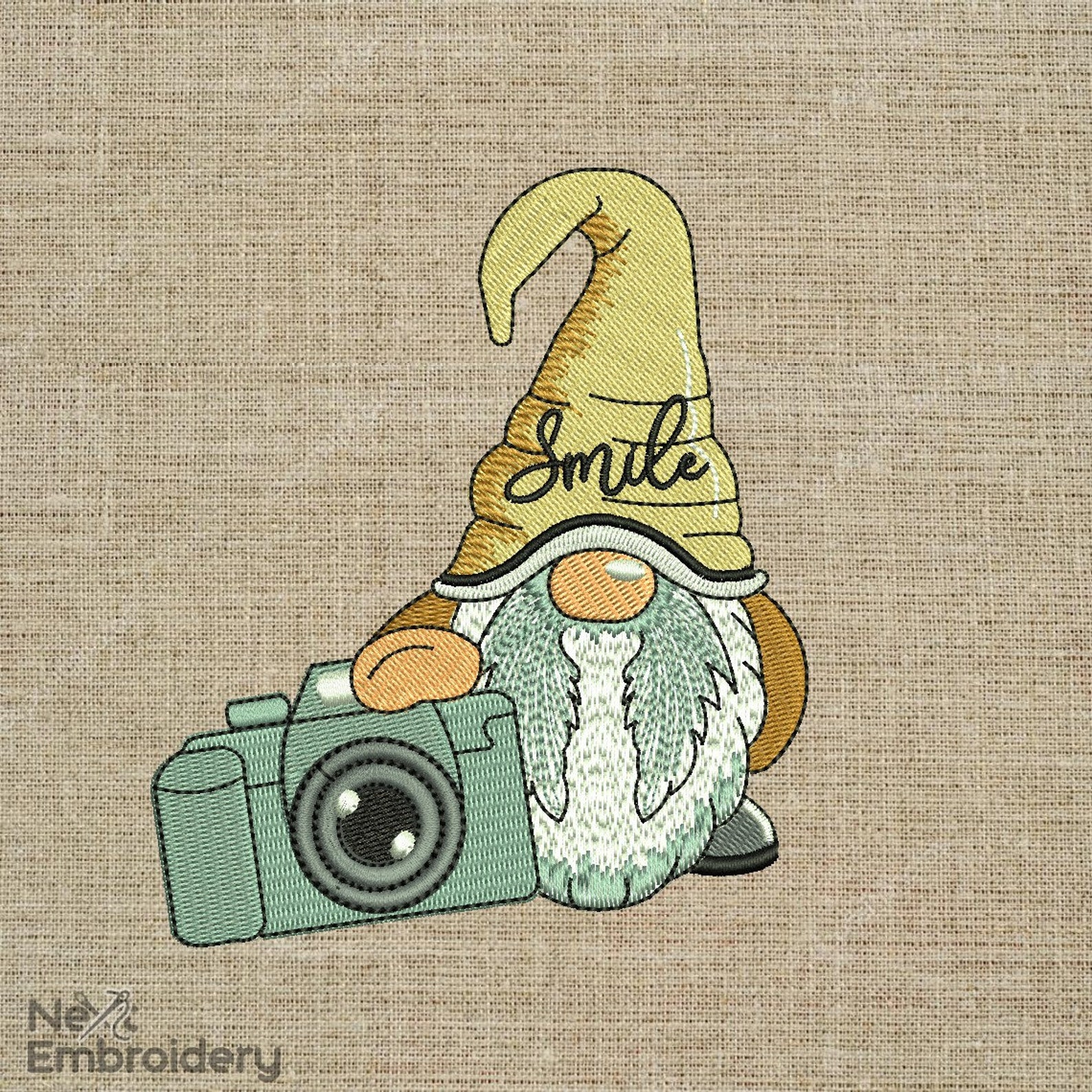 Gnome With Camera Embroidery Design, Photographer Machine Embroidery ...