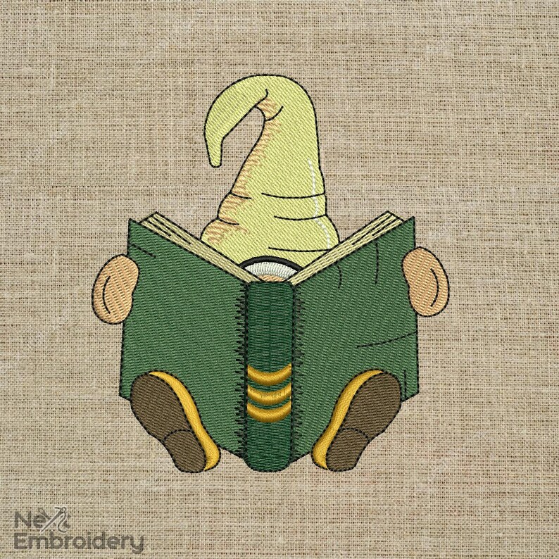Reading Gnome Embroidery Design, Back to School Embroidery Designs ...