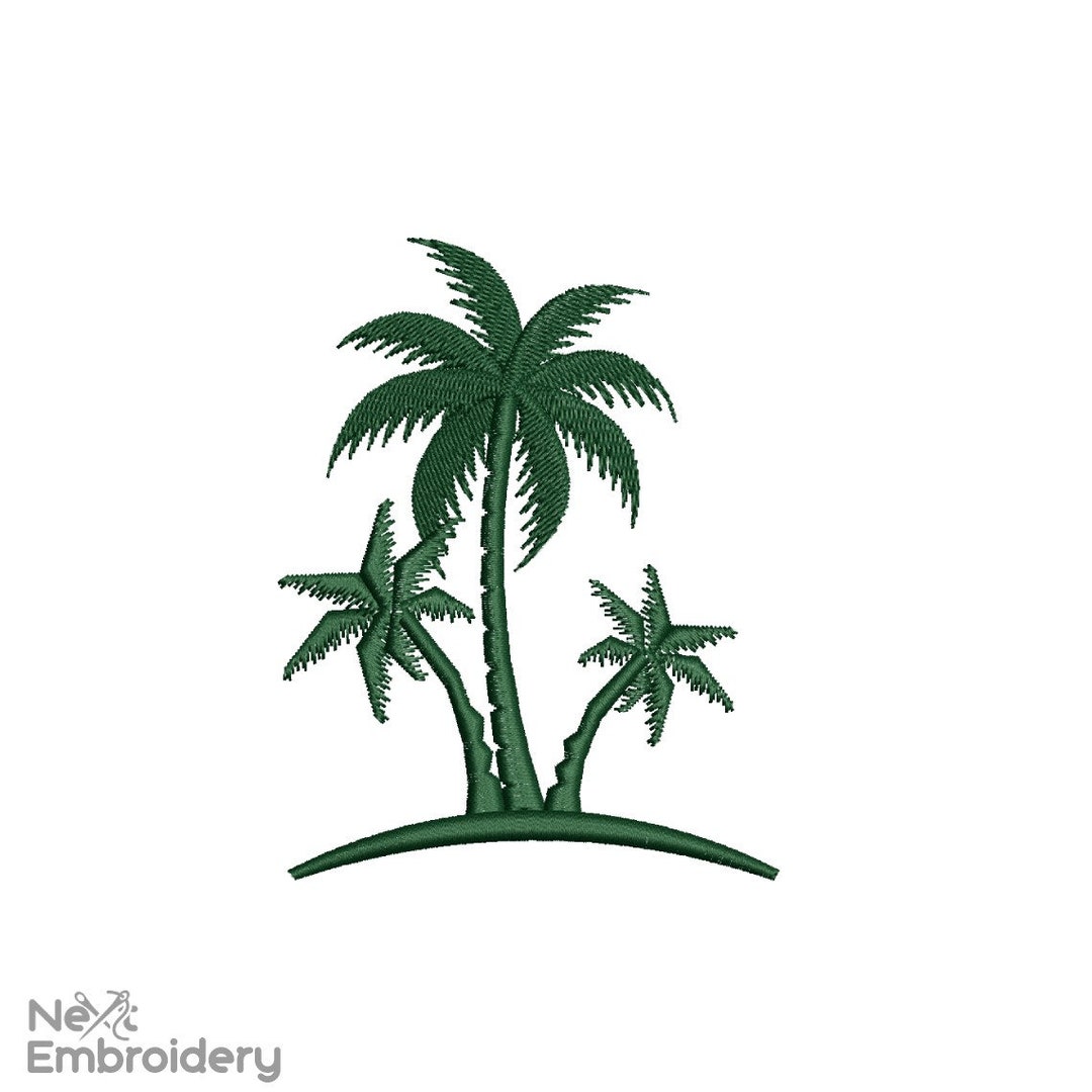 Mini Palm Trees Embroidery Design. Trees Summer Tropical Design ...
