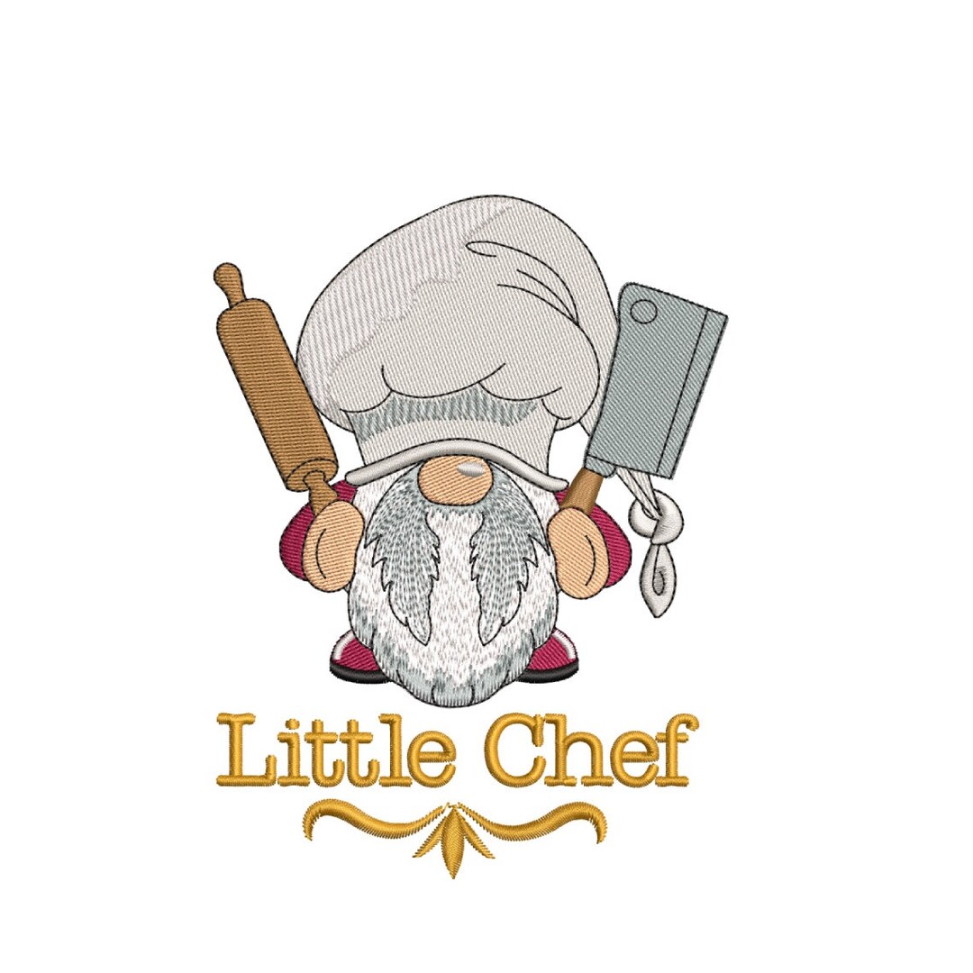 Little Chef Embroidery Design. Gnome Embroidery Design, Tea Towel ...