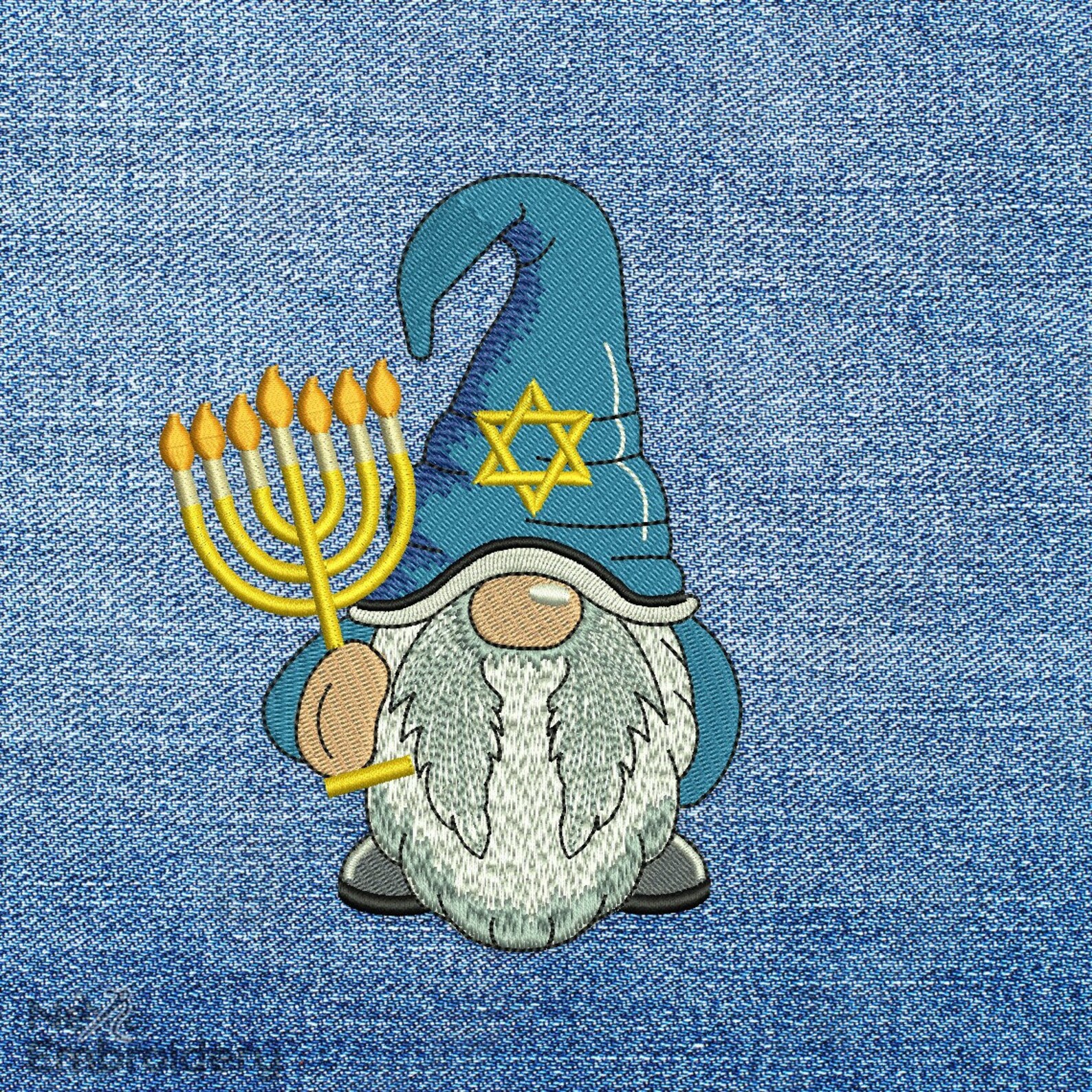Hanukkah Gnome Embroidery Design Jewish Gnome With Menorah - Etsy