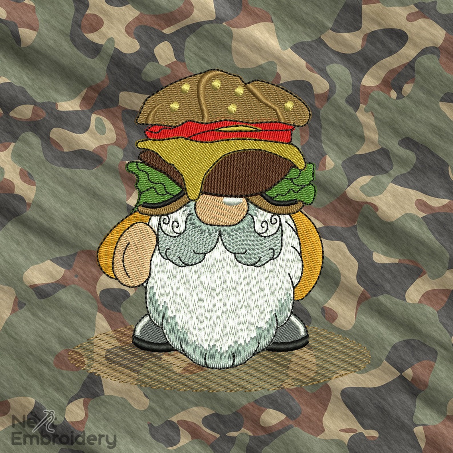 Hamburger Embroidery Design, Gnome Embroidery Design, Kitchen ...
