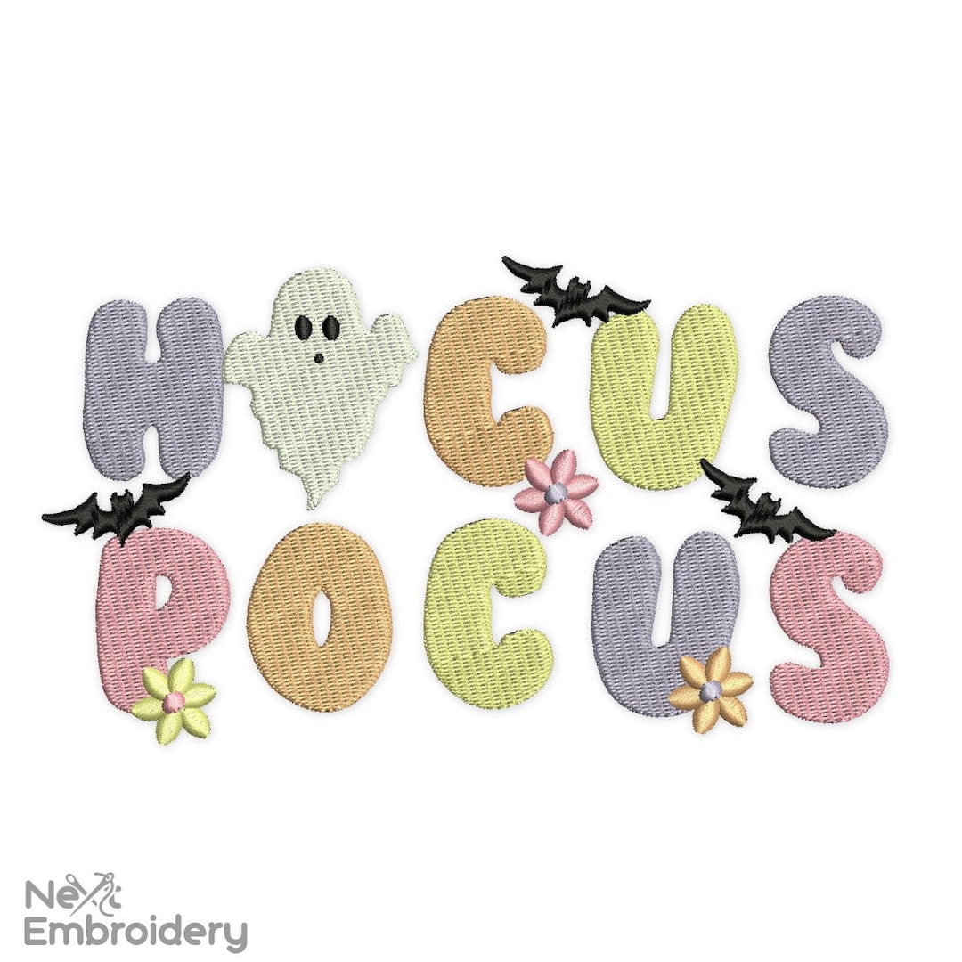 Hocus Pocus Embroidery Design, Halloween Embroidery Design, Instant ...