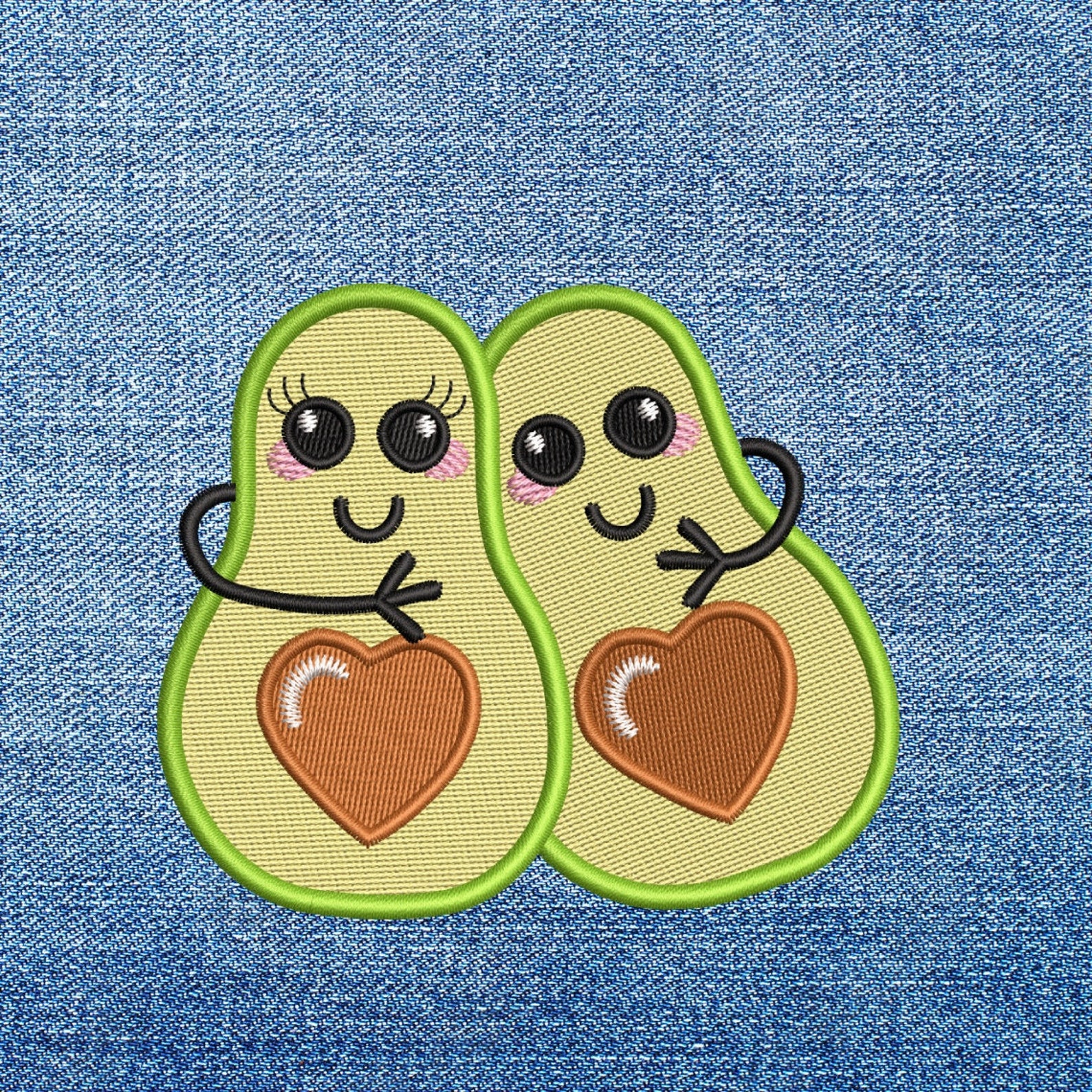 Mini Sweet Valentine Avocado Embroidery Design, Couple Avocado ...