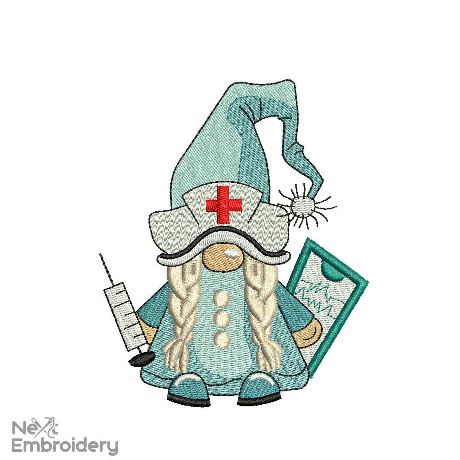 Nurse Gnome Embroidery Design. Medical Embroidery Designs, Be Safe ...