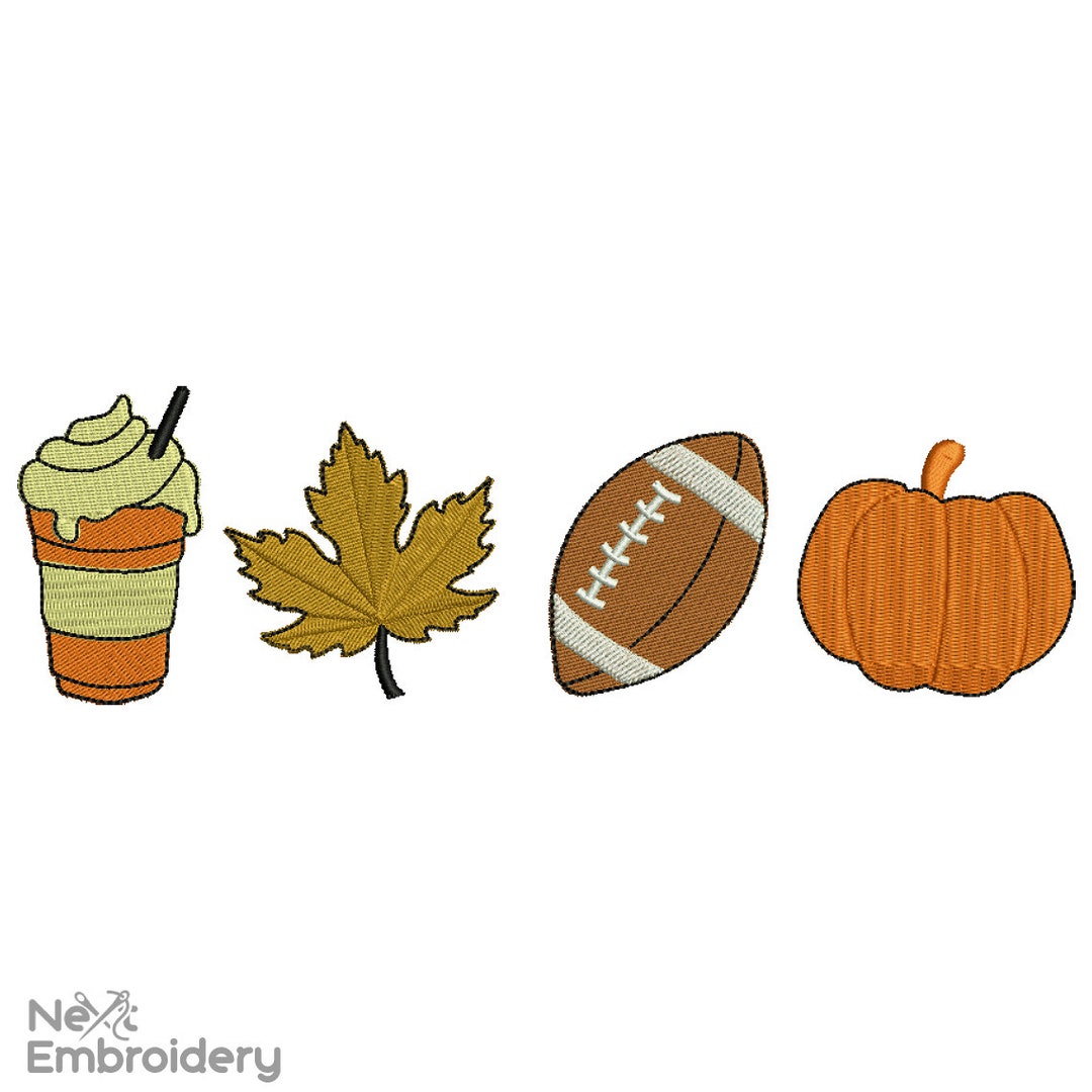 Fall Embroidery Design, Fall Football Embroidery Design, Football ...