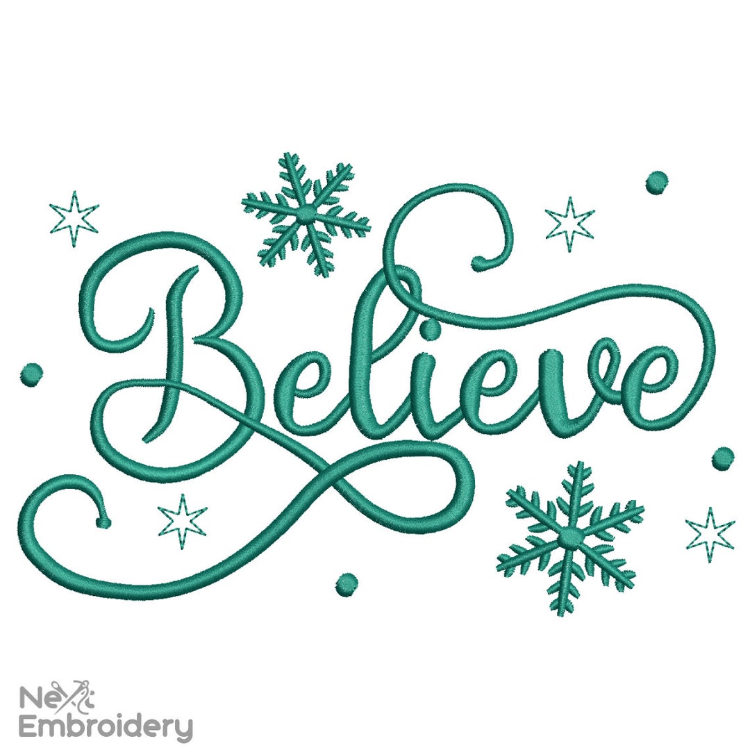 Believe Embroidery Design, Merry Christmas Santa Claus Holiday Machine ...