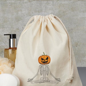Skeleton Embroidery Design. Halloween Pumpkin Skeleton Meditating ...