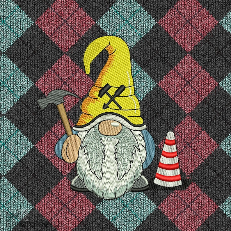 Builder Gnome Embroidery Design Construction Man Embroidery - Etsy