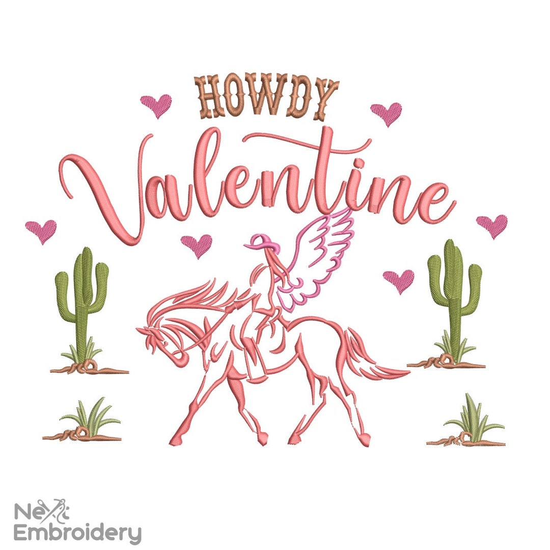 Howdy Valentine Embroidery Designs, Wild Western Cowboy Valentines ...