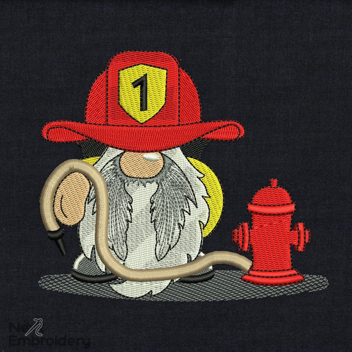 Firefighter Gnome Embroidery Design Fireman Machine | Etsy