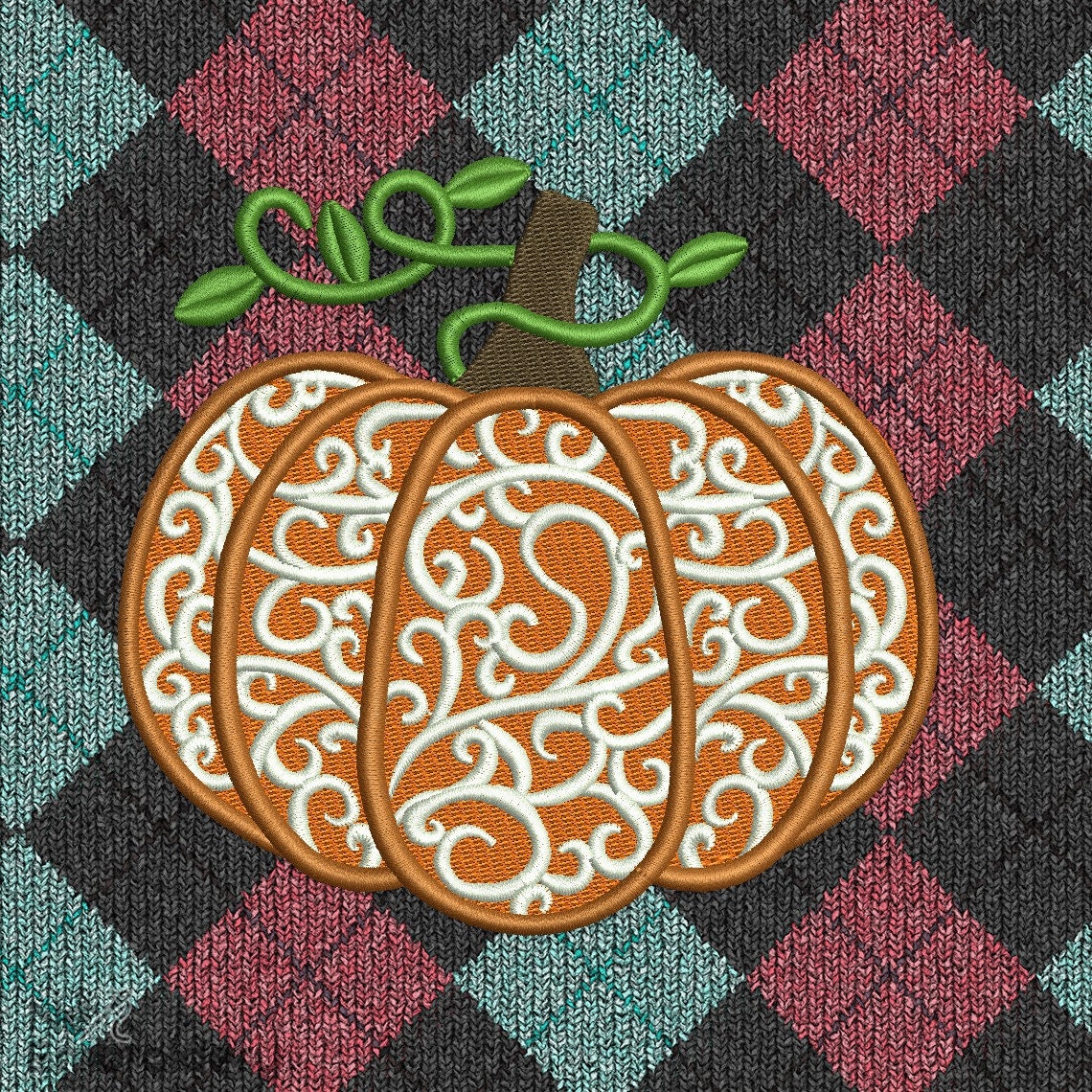 Floral Pumpkin Embroidery Design, Fall Embroidery Designs, - Etsy