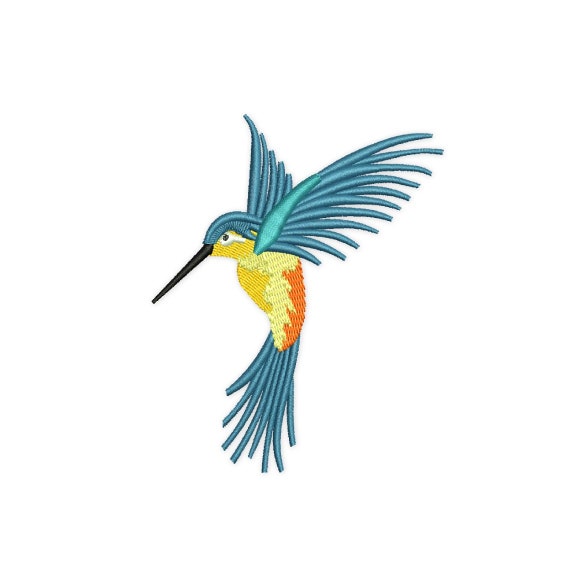 Hummingbird Embroidery Design. Bird Machine Embroidery. 3 - Etsy