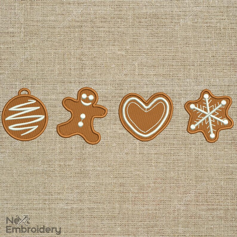 Christmas Cookies Embroidery Design, Gingerbread Christmas Cookie ...