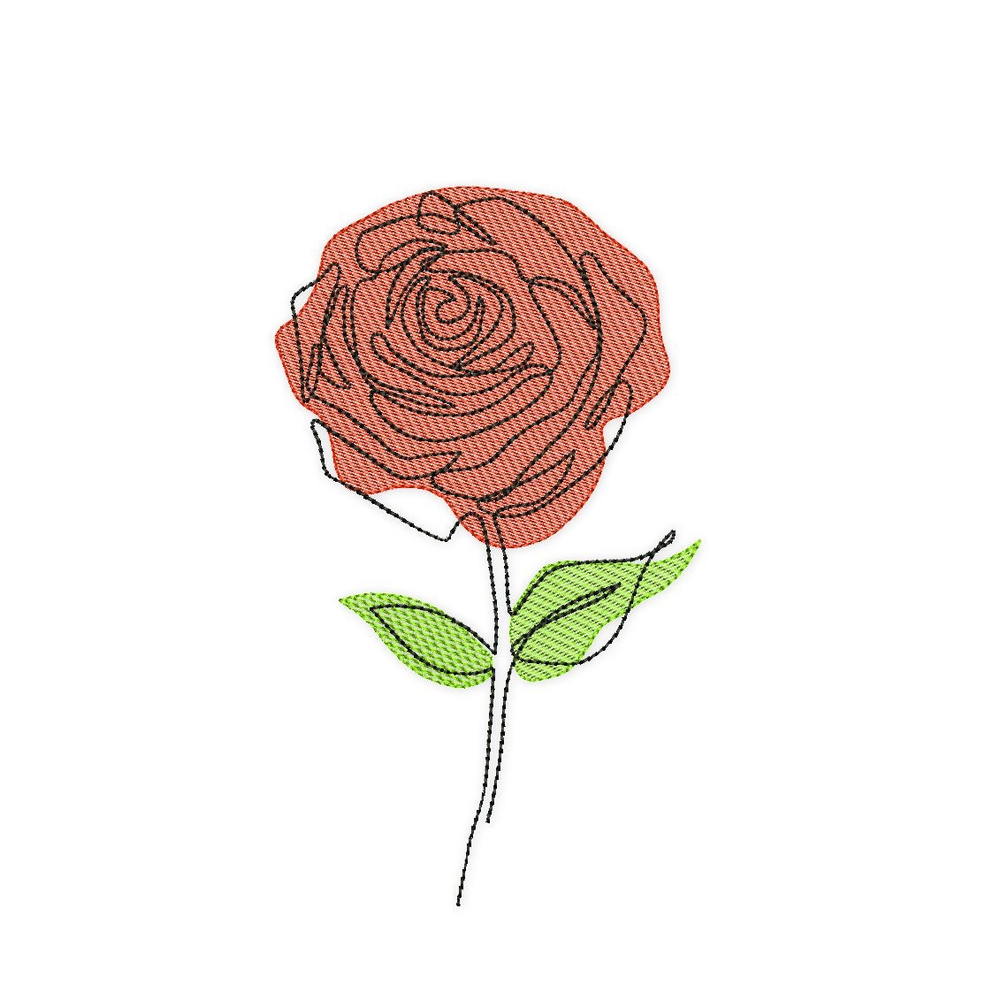 Rose Line Art Embroidery Designs. One Line Modern Design. 5 - Etsy