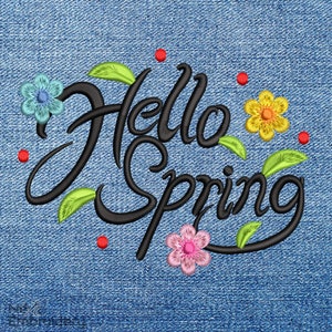 Hello Spring Embroidery Design. Easter Holiday Embroidery Designs - Etsy
