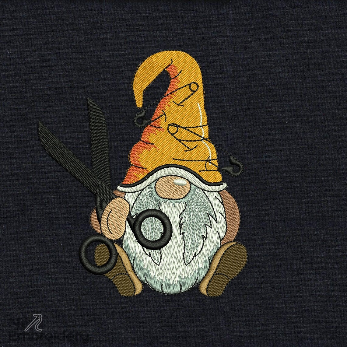 Gnome With Scissors Embroidery Design. Sew Machine Embroidery Designs ...