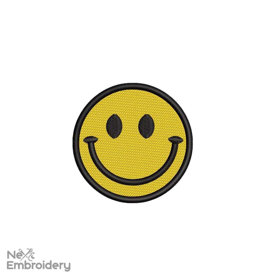 Mini Happy Face Embroidery Design, Smile Machine Embroidery File ...