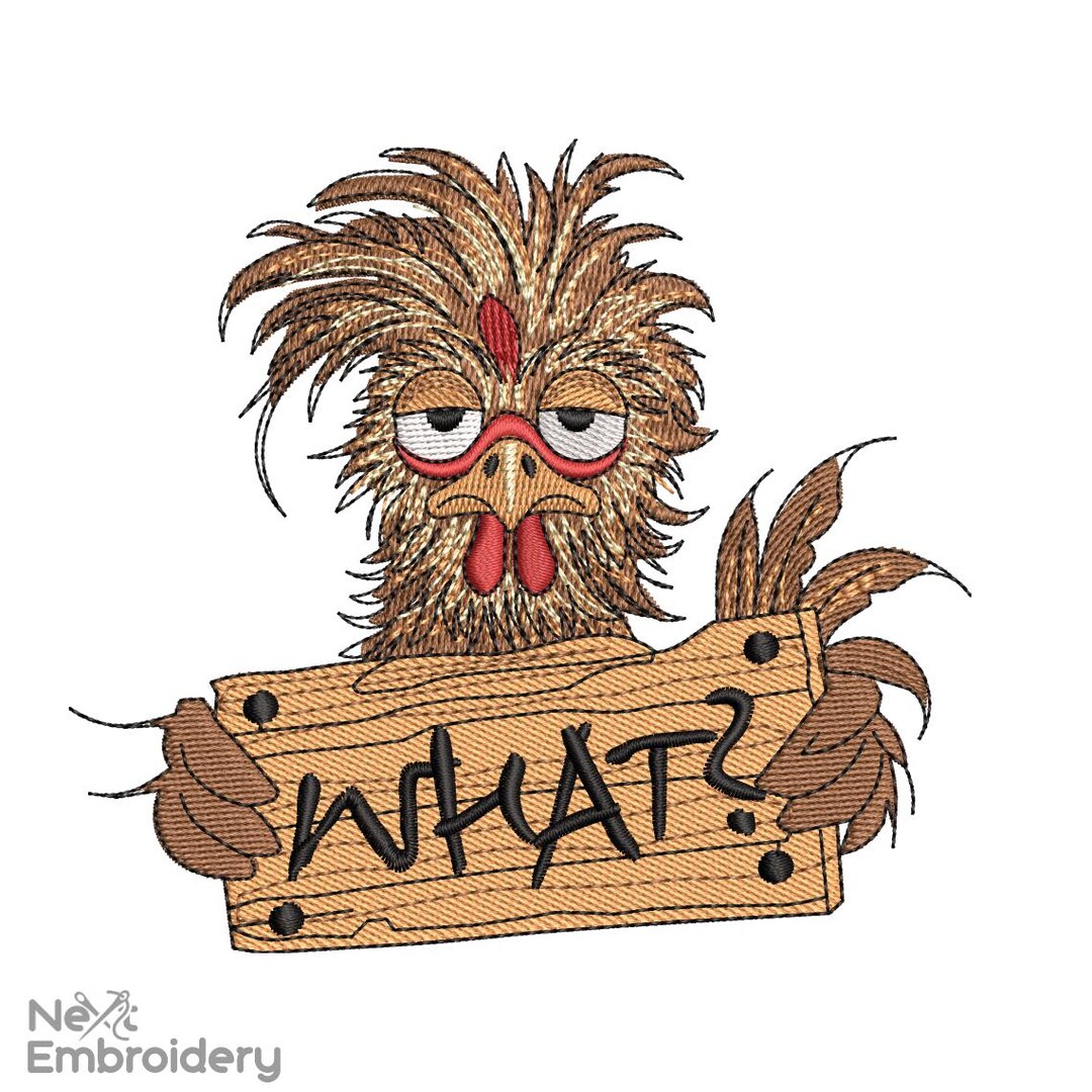 Grumpy Chicken Embroider Design, Machine Embroidery File, Instant ...