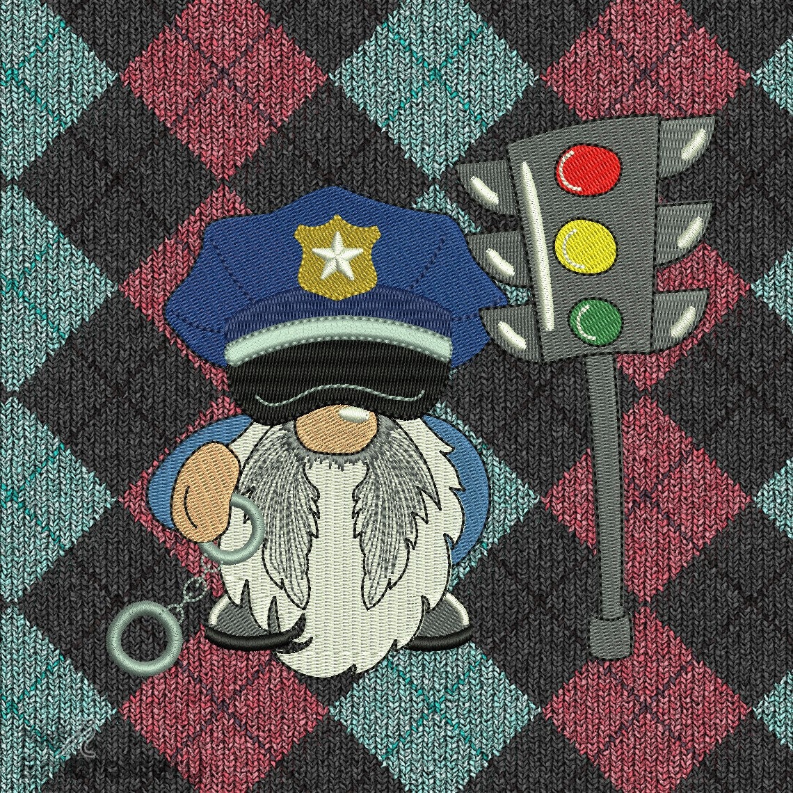 Policeman Gnome Embroidery Design Police Machine Embroidery | Etsy