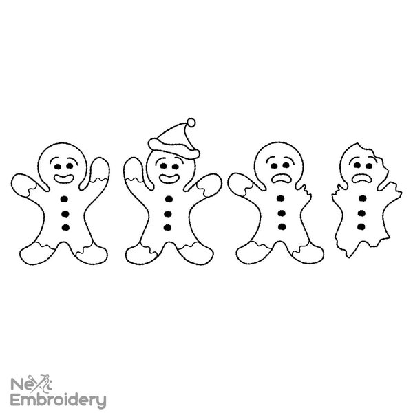 Gingerbread Embroidery Pattern - Etsy