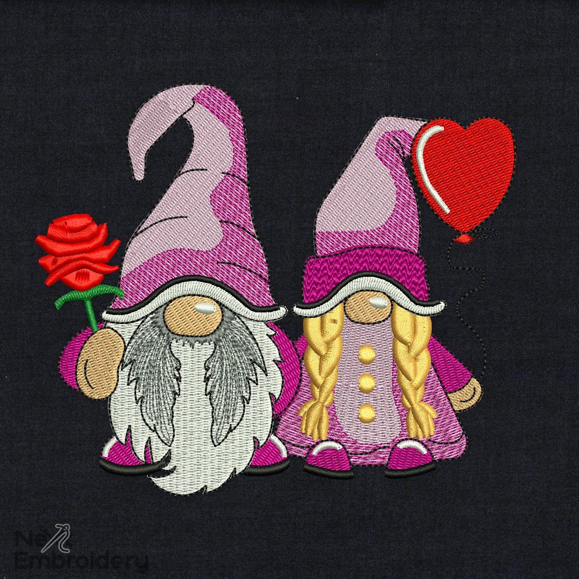 Love Gnomes Embroidery Designs Valentines Day Embroidery | Etsy