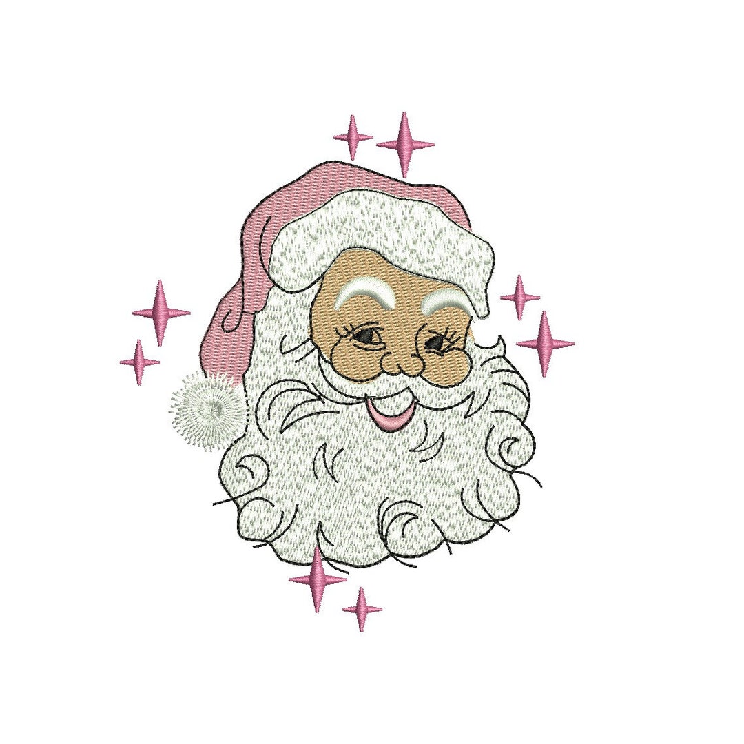Mini Retro Santa Embroidery Design, Vintage Santa Embroidery, Santa ...